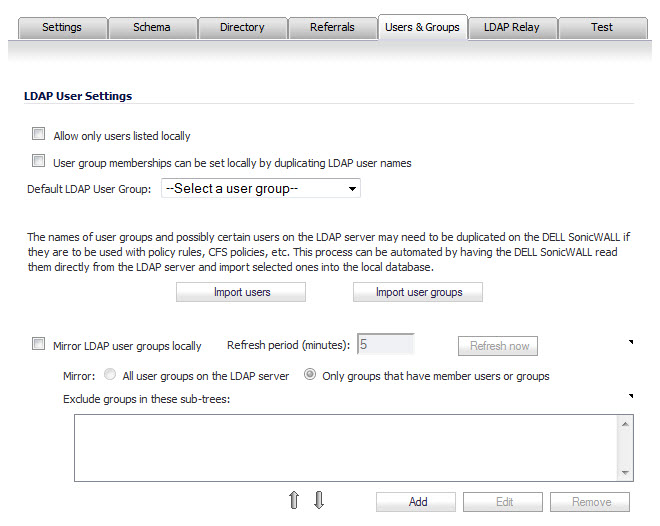 Importing Local Groups from LDAP